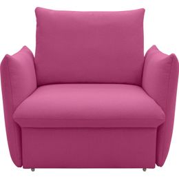 Sessel "LOOKS XII Schlafsesel, Schlaffunktion", rosa, B:120cm H:100cm T:97cm, 100% Polyester, LOOKS by Wolfgang Joop, Sessel, Boxspring-Polsterung, mit Gästebettfunktion, Kissenoptik