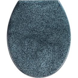 WC-Sitz Wenko "Ottana", grau, B:37cm L:45cm, Duroplast, Edelstahl, WC-Sitze