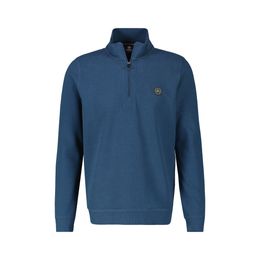 Sweatjacke Lerros "Lerros Sweat-Troyer in Strukturqualität", Herren, Gr. S, blau (tiefblau), 94% Baumwolle, 4% Polyester, 2% Elasthan, Sweatjacken