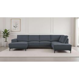 Wohnlandschaft Places of Style, B:345cm H:85cm T:210cmdunkelgrau, 92%PES 8%NY, Sofas, "XXL Sofa Oland, Struktur, Flachgewebe, Luxus-Microfaser,