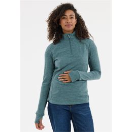 Funktionsshirt WHISTLER "Kajsa", Damen, Gr. 40, blau, 92% Polyester, 8% Elasthan, unifarben, normal, hoch geschlossener Ausschnitt, Shirts, mit wärmendem Stehkragen und Halbreißverschluss