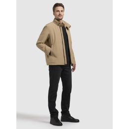 Kurzjacke Khujo "FELIN", Herren, Gr. M, beige, Web, 85% Polyester, 15% Baumwolle, unifarben, Casual, regular fit hüftlang, eingesetzt,mit Riegel abgesteppte Kante mit Druckknöpfen, Jacken