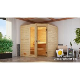 Sauna Weka "Valida", beige (natur), Saunaofen, externe Steuerung, 7,5 kW, Saunen, 7,5 kW-Ofen mit digitaler Steuerung