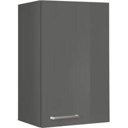 H&auml;ngeschrank Nobilia ""Flash", Ausrichtung w&auml;hlbar, vormontiert", grau (front: lacklaminat schiefergrau hochglanz, korpus: schiefergrau), B:45cm H:72cm T:37,2cm, Schr&auml;nke, H&auml;ngeschrank, in drei Breiten: 30, 45 und 60 cm, mit Soft-Close-Funktion