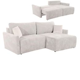 Roller Ecksofa - beige - Liegefunktion und Bettkasten