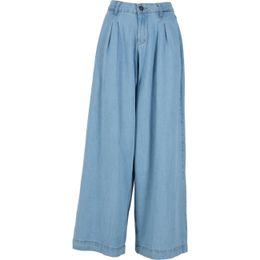 Bequeme Jeans Urban Classics "Urban Classics Ladies Wide Leg Light Denim Pants", Damen, Gr. 26, Normalgrößen, new light blau washed, 100% Baumwolle, unifarben, Jeans