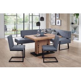 K+w Komfort & Wohnen Essgruppe K+W KOMFORT & WOHNEN "Spider II", blau (ocean 52,), H:88cm T:50cm, Sitzmöbel-Sets, langer Schenkel wahweise in 2 Breiten, 2 Freischwinger, 1 Tisch