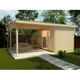 Gartenhaus Weka "Loungehaus Gr.3", beige (naturbelassen), Fußboden im Gartenhaus, Gartenhäuser