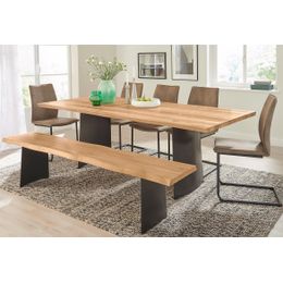 NIEHOFF SITZMÖBEL Wangentisch NIEHOFF SITZMÖBEL "Tree Top", braun (schwarzeiche), B:240cm H:76cm T:100cm, Tische, mit nachgebildeter Baumkante, in 4 Breiten