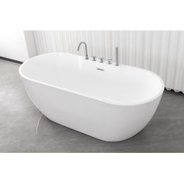 Badewanne Sanotechnik "ARUBA", weiß, H:58cm L:170cm T:75cm, Acryl, Badewannen, 170x75x58 cm, inklusive chromfarbener Armatur