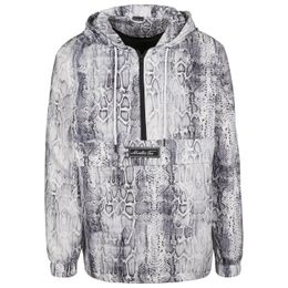 Allwetterjacke MisterTee "MisterTee Herren Mister Tee Snake Windbreaker", Herren, Gr. M, grau, 100% Baumwolle, unifarben, Casual, normal, Rundhals, Jacken