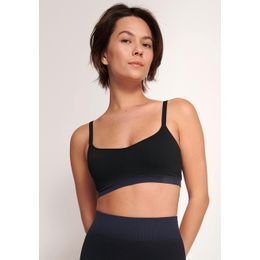 Bügelloser BH Sloggi "EVER Infused Aloe", Damen, Gr. L, N-Gr, schwarz, Single Jersey, Obermaterial: 68% Polyamid, 20% Polyester, 12% Elasthan, unifarben, BHs, geripptes Stretch-Unterbrustband, weich
