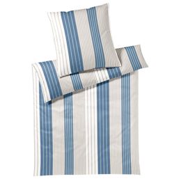 Bettwäsche Elegante "Range", blau (dunkelblau), B/L: 155cm x 220cm, 1 Stk., 1 Stk., Jersey, B/L: 80cm x 80cm, 2 Stk., Jersey, Obermaterial: 100% Baumwolle, Bettwäsche, angenehmes Hautgefühl