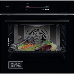 AEG Einbaubackofen "TP9SB82WAB", Energieeffizienz: A++ (A+++-D), schwarz, B:59,5cm H:59,4cm T:56,7cm, Backöfen, KI-Kochassistent, 100% Dampfgaren und SousVide, Wifi, Made in Germany