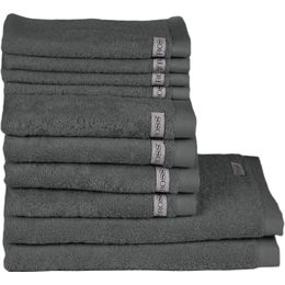 Handtuch Set Ross "Sinfonie", grau (schiefer), 10 Stk., Frottier, Obermaterial: 100% Baumwolle, Handtuch-Sets, beinhaltet Gästetücher, Handtücher und Badetücher