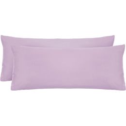 Kissenbezug Biberna "Michi Feinjersey mit Reißverschluss", lila (viola), B:40cm L:60cm, Feinjersey, Obermaterial: 100% Baumwolle, Kissenbezüge, verschiedene Größen, Feinjersey Kissenhülle aus 100% Baumwolle