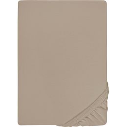 Spannbettlaken Biberna "Samy", blau (basalt), 1 Stk., Jersey-Elasthan, 140-160x200-220 12, Jersey-Elasthan, Obermaterial: 95% Baumwolle, 5% Elasthan, Bettlaken, hochwertiges Jersey-Elasthan für Topper geeignet