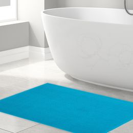 Badematte HAMMETEX "rutschfeste Badvorleger", blau (türkis), H:7,5mm, Baumwolle, Badematten, einfarbig, 100% Baumwolle, in 2 Größen erhältlich