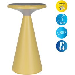 Näve NÄVE LED Tischleuchte "Palu", gelb, 1, Ø 11,5cm H: 20cm, 1 Stk., Leuchten, Solar-/Akkubetrieb, Touch, Dimmbar, Memory, USB-C-Ladekabel, warmweiß