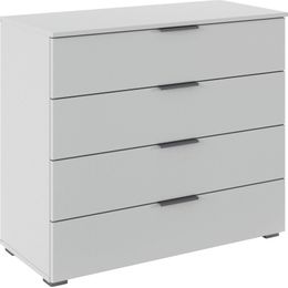 Schubkastenkommode Rauch "Sideboard Schubladenkommode AGORDO mit Dekor- oder Hochglanzfront", grau (seidengrau), B:93 H:81 T:42, Holzwerkstoff, Sideboards, Breite 93 cm mit 4 großen Schubladen für viel Stauraum MADE IN GERMANY