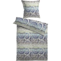 Bettwäsche Kinzler "Sydney", bunt, B/L: 155cm x 220cm, 1 Stk., 1 Stk., Satin, B/L: 80cm x 80cm, 2 Stk., Satin, Obermaterial: 100% Baumwolle, Bettwäsche, aus Baumwoll-Satin