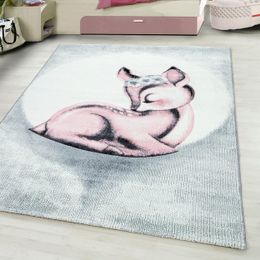 Kinderteppich Ayyildiz Teppiche "Bambi 850", pink, B:200cm H:11mm L:290cm, Kunstfaser, Teppiche, Kinderteppich, auch in rund, Rehkitz Motiv, Kurzflor