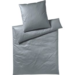 Bettwäsche Elegante "Solid in Gr. 135x200 oder 155x220 cm", grau (graphit), B/L: 155cm x 220cm, 1 Stk., 1 Stk., Mako-Jersey, B/L: 80cm x 80cm, 2 Stk., Mako-Jersey, Obermaterial: 100% Baumwolle, Bettwäsche, Bettwäsche aus Baumwolle, Elegante Bettwäsche mit Reißverschluss