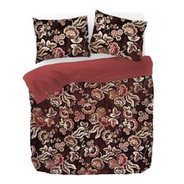 Bettwäsche Kayori "Reza", rot, B/L: 135cm x 200cm, 1 Stk., 1 Stk., Mako-Satin, B/L: 80cm x 80cm, 2 Stk., Mako-Satin, Obermaterial: 100% Baumwolle, Bettwäsche, 100% reiner Bio-Baumwoll-Satin