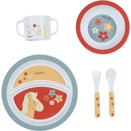 Kindergeschirr-Set Sterntaler "Pferd Sunny", Baby, Gr. 5 Stk., rot (mattrot), Polypropylen, Geschirr-Sets