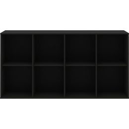 Sideboard HAMMEL FURNITURE "Mistral Kubus 116, hängend/stehend montierbar", schwarz, B:136cm H:69cm T:32,5cm, Massivholz, Spanplatte, Sideboards, Verstellbar Einlegeböden, B: 136 cm, anpassungsbar Designmöbel