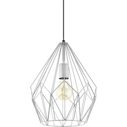 Eglo Pendelleuchte "CARLTON", silber (silberfarben), 1, Ø 31cm, Leuchten, Vintage Pendellampe, 1 flammig, Drahtgeflecht, Industrial, 110x31cm