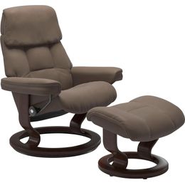Relaxsessel stressless "Ruby", braun (mole batick), B:88cm H:99cm T:77cm, Leder BATICK: BATICK ist ein leicht korrigiertes, durchgef&auml;rbtes und genarbtes M&ouml;belleder, bei dem die meisten Unebenheiten und Spuren in der Regel entfernt wurden.;Leder PALOMA: PALOMA ist ein durchgef&auml;rbtes Semianilin-M&ouml;belleder mit nat&uuml;rlicher Narbung., Sessel, Relaxsessel, mit Classic Base, Gr&ouml;&szlig;e L, Gestell Eiche, Wenge,