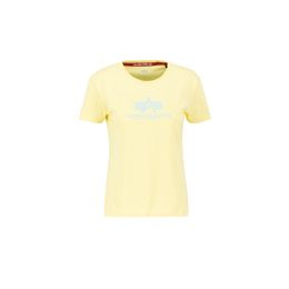 T-Shirt Alpha Industries "New Basic T-Shirt BL W", Damen, Gr. XS, gelb (pastel gelb), Obermaterial: 100% Baumwolle, Shirts