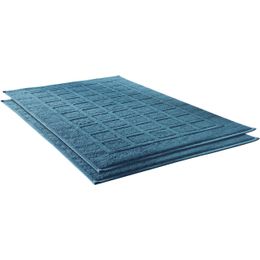 Badematte Dyckhoff "Planet" Gr. 10, petrol, H:3mm, Baumwolle, Badematten, Baumwolle, 2er Set Hotelmatte