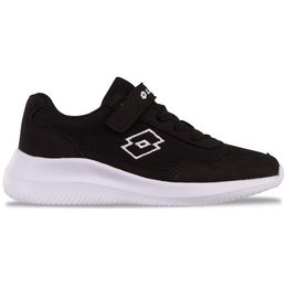 Sneaker Lotto, Kinder, Gr. 25, schwarz-weiß (schwarz, weiß), Kunstfaser, Synthetik, Mesh, Sportlich, Schuhe, - in kinderfußgerechter Passform