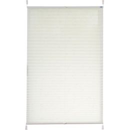 Plissee K-home "Klemmfix Elba" Gr. 7, weiß (weiß, weiß, weiß), B:30 H:130, Obermaterial: 100% Polyester, Plissees, Lichtschutz, ohne Bohren, verspannt, bedruckt