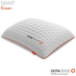Nackenstützkissen OCTAsleep "OCTAsleep Smart Pillow", weiß, B:40cm H:13cm L:80cm, Bezug: 99% Polyester, 1% Elasthan. Füllung: 100% Polyester, Kopfkissen, Kopfkissen atmungsaktiv