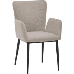 Esszimmerstuhl "El Paso", beige (beige, matt schwarz), B:57cm H:86cm T:62cm, Stoff, SET ONE BY Musterring, Stühle, Vierfuß-Gestell schwarz, verschiedene Farben, Maße B58 x H86 x T62 cm