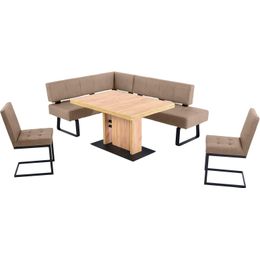 K+w Komfort & Wohnen Essgruppe K+W KOMFORT & WOHNEN "Spider II", beige (sand 35,), H:88cm T:50cm, Sitzmöbel-Sets, langer Schenkel wahweise in 2 Breiten, 2 Freischwinger, 1 Tisch