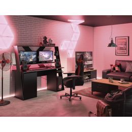Gamingtisch GAMI "AXYON", schwarz (schwarz, schwarz, schwarz), B:157cm T:60cm, Tische, Das ganze Material findet seinen Platz