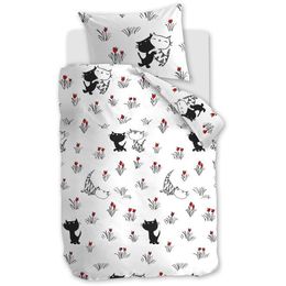 Bettwäsche "Pim en Pom Lente", rot, B/L: 100cm x 135cm, 1 Stk., 1 Stk., Renforcé, B/L: 60cm x 40cm, 2 Stk., Renforcé, Obermaterial: 100% Baumwolle, BEDDINGHOUSE X FIEP AMSTERDAM, Bettwäsche
