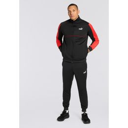 Trainingsanzug Puma "SPORT POLY SUIT", Herren, Gr. L, schwarz (Puma schwarz), Trikot, Obermaterial: 100% Polyester, colorblocking, Sportlich, regular fit, Sportanzüge