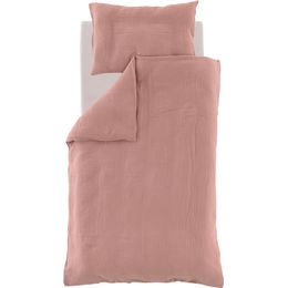Tr&auml;umeland Babybettw&auml;sche TR&Auml;UMELAND "Bio-Baumwolle", rosa, B/L: 100cm x 135cm, 1 Stk., 1 Stk., Musselin, B/L: 60cm x 40cm, 2 Stk., Musselin, Obermaterial: 100% Baumwolle, Bettw&auml;sche, GOTS zertifiziert - aus Bio-Baumwolle