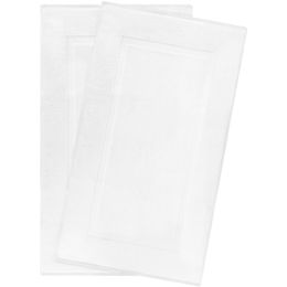 Badematte HAMMETEX "Hotelmatte, Duschvorleger", weiß, H:5mm, Baumwolle, Badematten, 2-teiliges Set, einfarbig, 100% Baumwolle