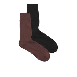 Jack & Jones Freizeitsocken JACK & JONES "JAC – Socken im 2er-Pack mit Stretch für optimale Passform", Herren, schwarz, Baumwollmischung, unifarben, elastisch, Socken, basic, Baumwollmischung