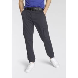 Only & Sons Cargohose ONLY & SONS "ONSCAM STAGE CARGO CUFF LIFE 6687 NOOS", Herren, Gr. 34, Länge 32, grau (grau pinstripe), Web, Obermaterial: 98% Baumwolle, 2% Elasthan, unifarben, Modisch, lässig geschnitten normal, Hosen