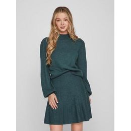 Rundhalspullover Vila "VIRIL TURTLE-NK BALLOON L/S TOP - NOOS", Damen, Gr. L (40), rosa (ponderosa pine detail:schwarz melange), Feinstrick, Obermaterial: 50% Viskose, 27% Nylon, 23% Polyester, unifarben, regular fit normal, hoch geschlossener Ausschnitt, Pullover