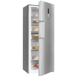 Exquisit Gefrierschrank "GS380-NF-H-050D", Energieeffizienz: D (A-G), silber (inoxlook), B:71cm H:185,5cm T:71cm, Gefrierschränke, Türanschlag wechselbar