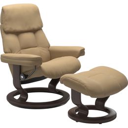 Relaxsessel stressless "Ruby", beige (sand paloma), B:88cm H:99cm T:77cm, Leder BATICK: BATICK ist ein leicht korrigiertes, durchgef&auml;rbtes und genarbtes M&ouml;belleder, bei dem die meisten Unebenheiten und Spuren in der Regel entfernt wurden.;Leder PALOMA: PALOMA ist ein durchgef&auml;rbtes Semianilin-M&ouml;belleder mit nat&uuml;rlicher Narbung., Sessel, Relaxsessel, mit Classic Base, Gr&ouml;&szlig;e L, Gestell Eiche, Wenge,