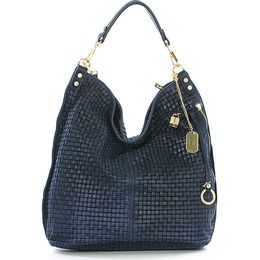 Anna Morellini Leder-Shopper "Caroline" in Dunkelblau - (B)42 x (H)38 x (T)17 cm - 75% | Damen-taschen